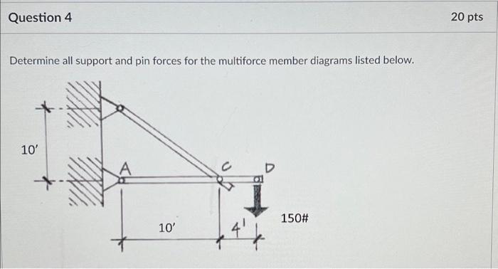Solved Determine all support and pin forces for the | Chegg.com