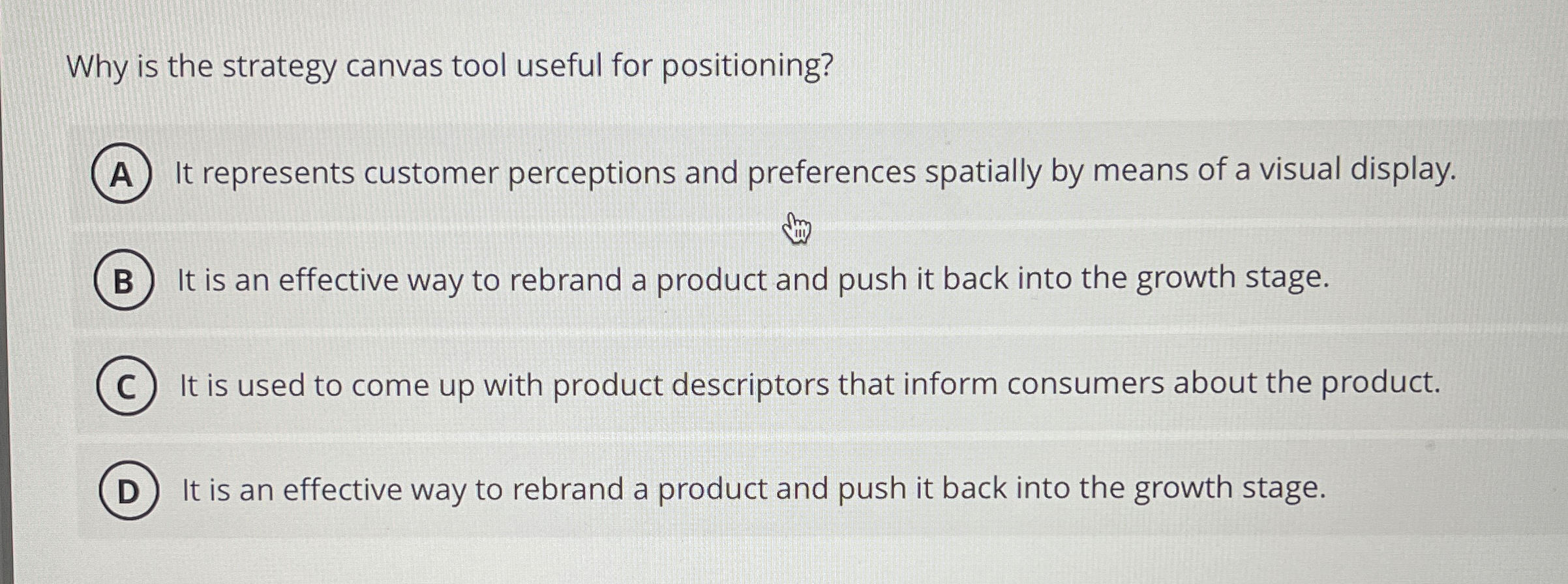 Solved Why is the strategy canvas tool useful for | Chegg.com