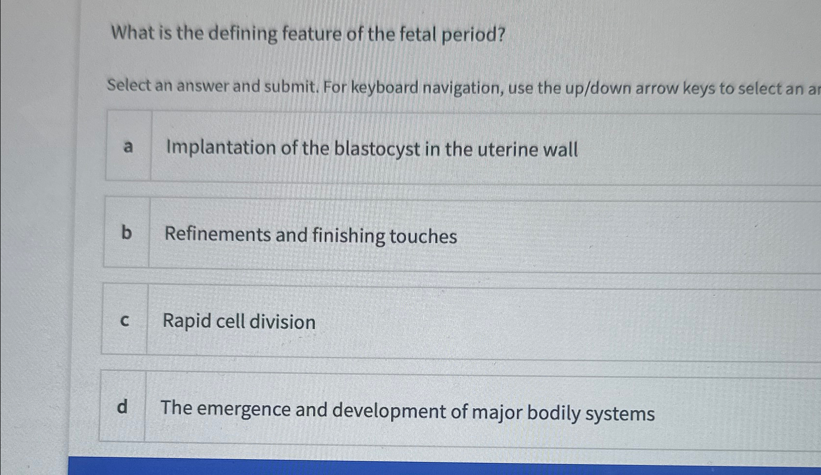 Solved What is the defining feature of the fetal | Chegg.com