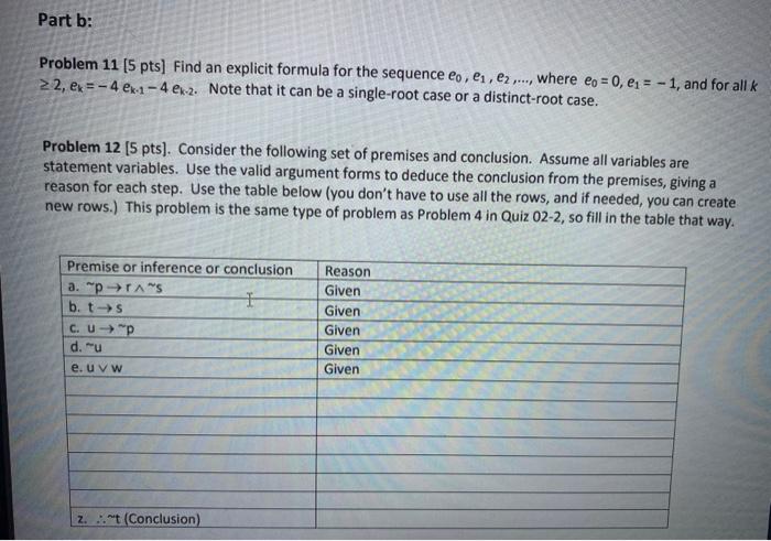 Solved Problem 11) Problem 11 [5 pts] Find an explicit | Chegg.com