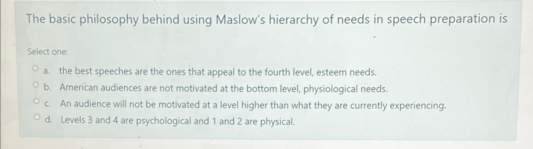 Solved The basic philosophy behind using Maslow's hierarchy | Chegg.com