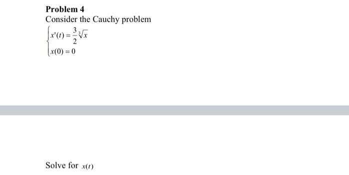 Solved Problem 4 Consider the Cauchy problem | Chegg.com