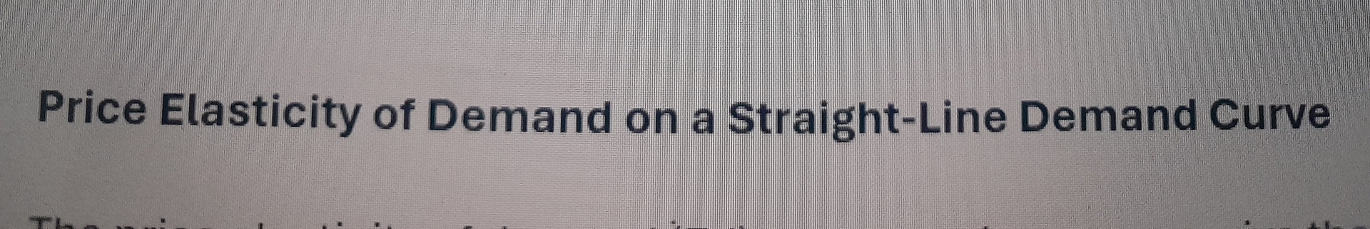 Solved Price Elasticity of Demand on a Straight-Line Demand | Chegg.com