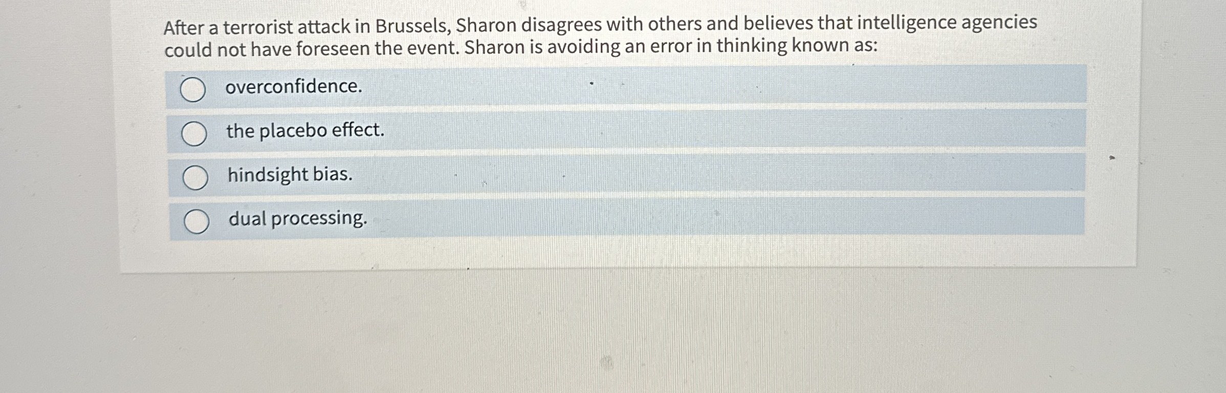 Solved After a terrorist attack in Brussels, Sharon | Chegg.com