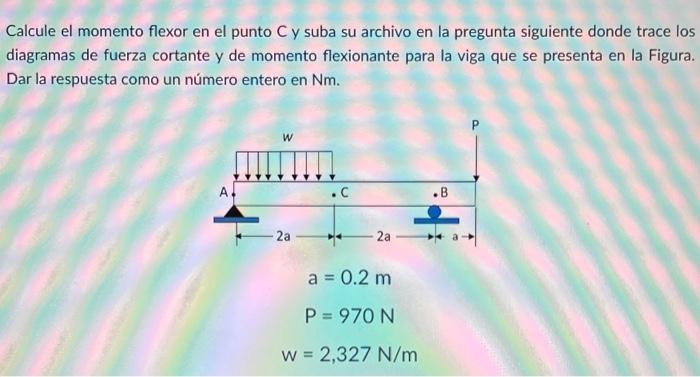 Solved Calcule el momento flexor en el punto C y suba su | Chegg.com