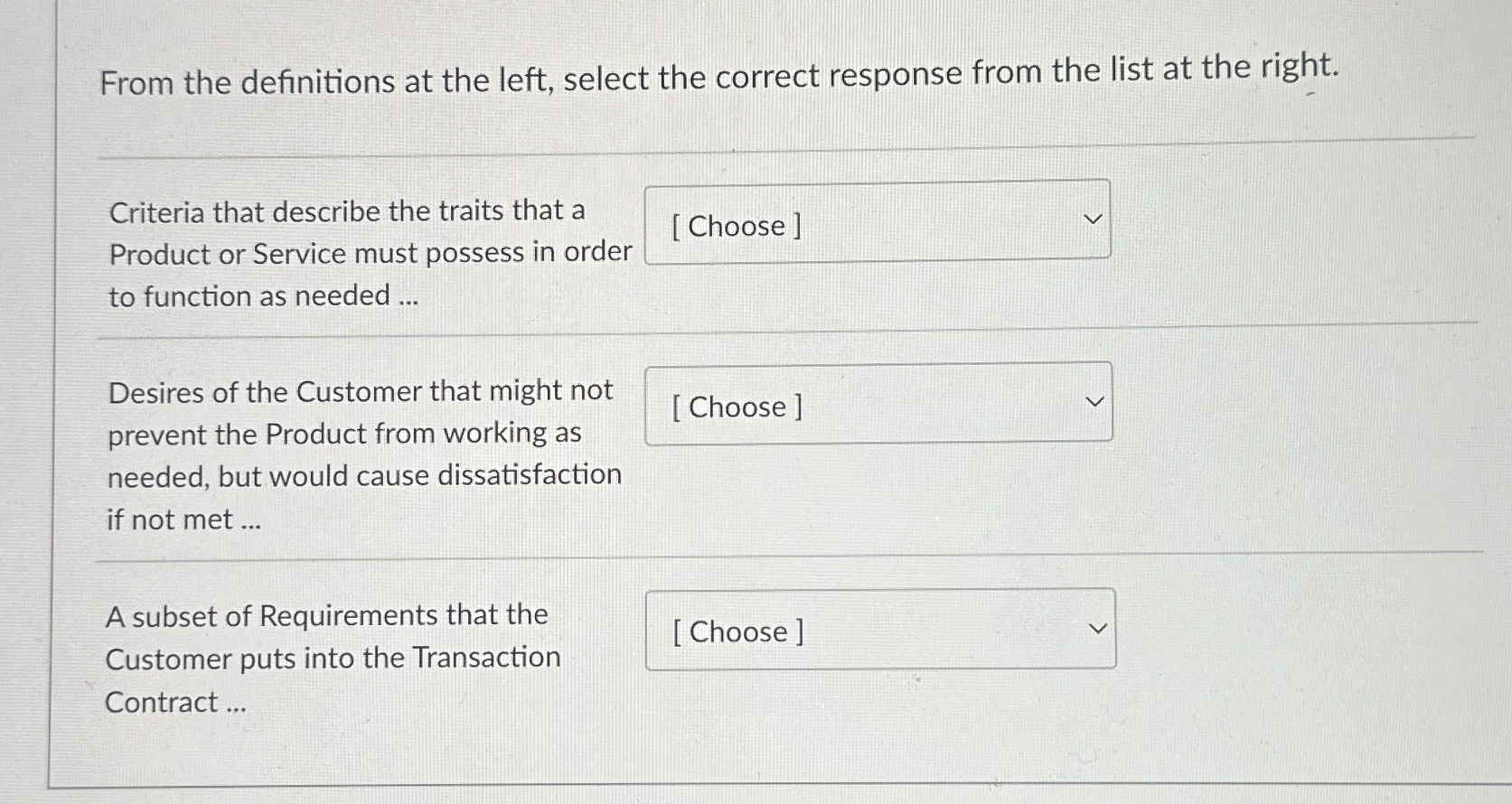 Solved From the definitions at the left, select the correct | Chegg.com