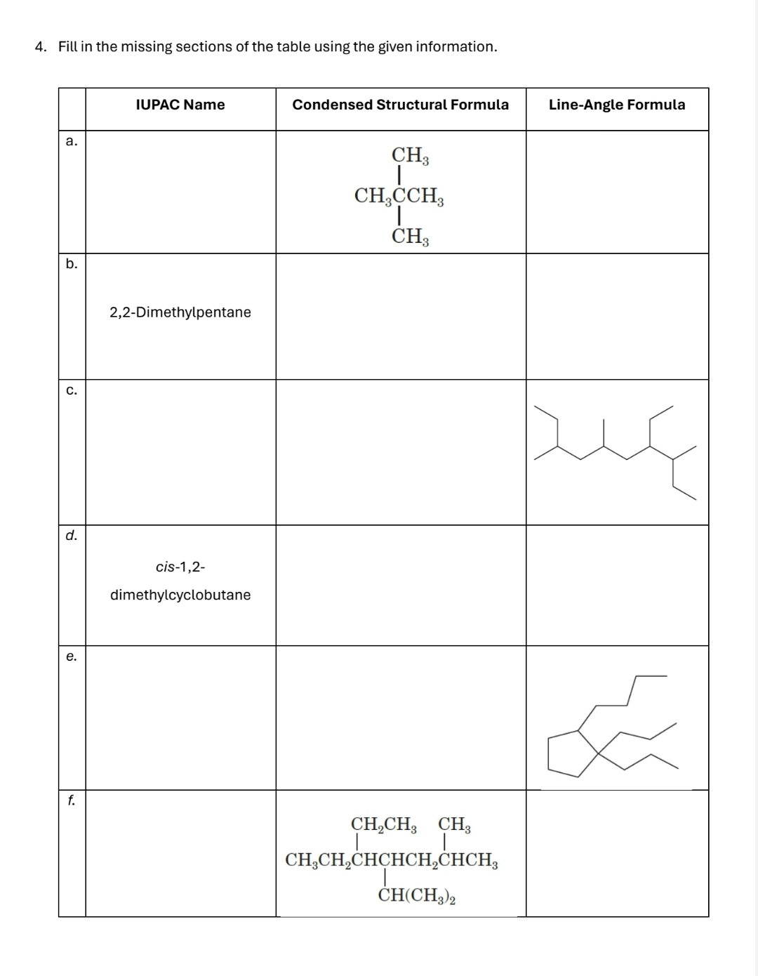 Solved Fill in the missing sections of the table using the | Chegg.com