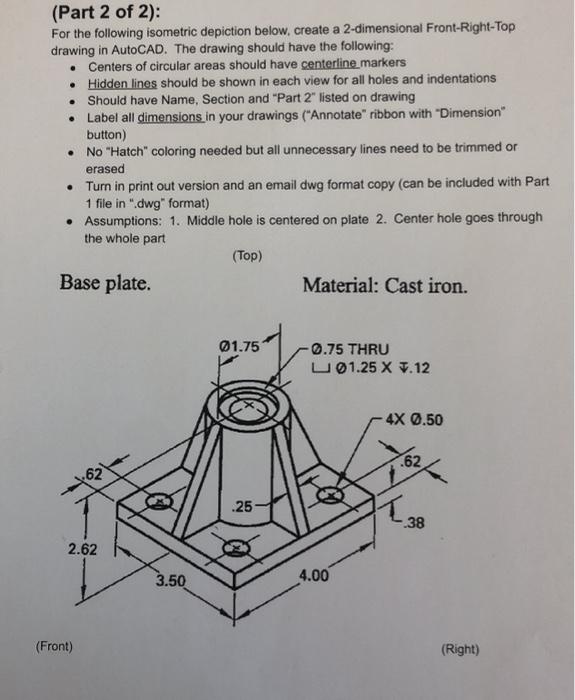 Solved An AutoCAD assignment:if you could create a .dwg file | Chegg.com