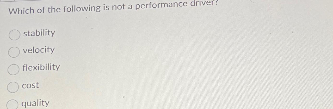 Solved Which of the following is not a performance | Chegg.com