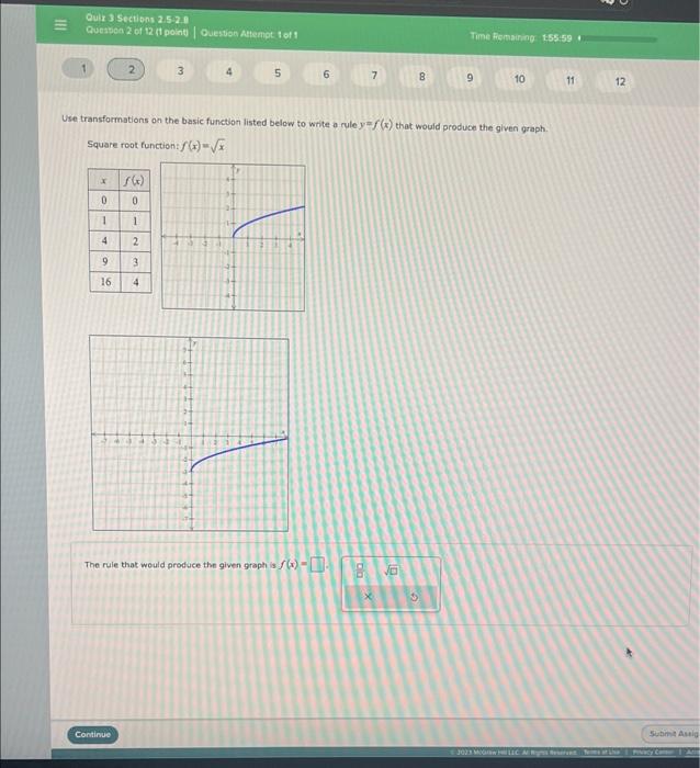 Solved Use transformations on the basic function listed | Chegg.com
