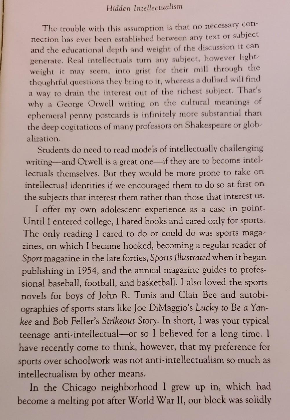 Hidden Intellectualism GERALD GRAFF EVERYONE KNOWS | Chegg.com