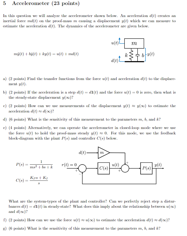 5 ﻿Accelerometer (23 ﻿points)In this question we will | Chegg.com
