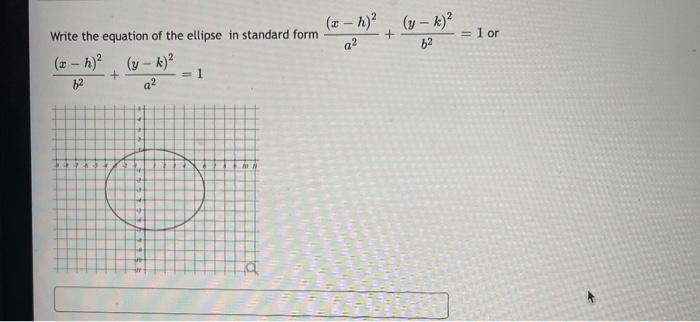 Solved a2(x−h)2−b2(y−k)2=1Write the standard form equation | Chegg.com