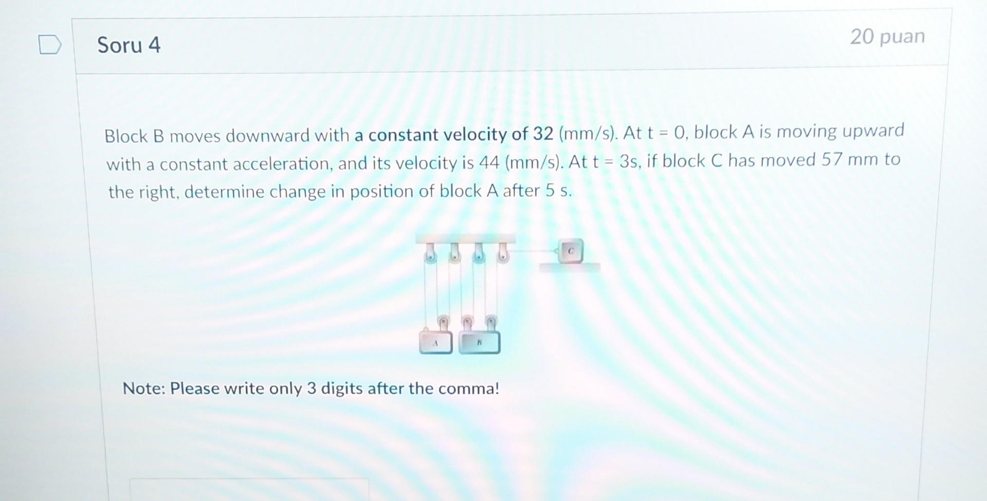 Solved Block B moves downward with a constant velocity of | Chegg.com