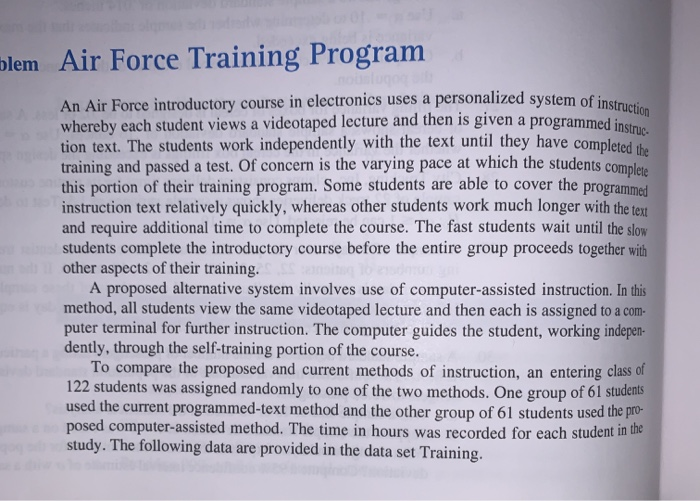 Solved blem Air Force Training Program An Air Force | Chegg.com