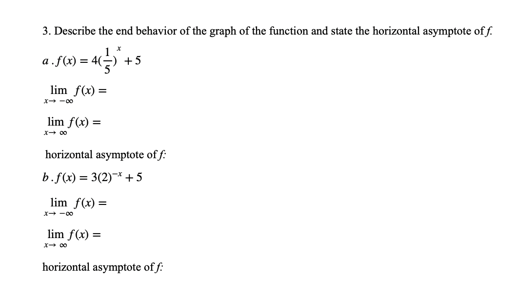Solved Describe the end behavior of the graph of the | Chegg.com