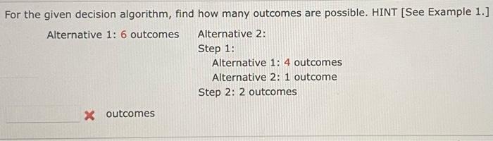 Solved For the given decision algorithm, find how many | Chegg.com