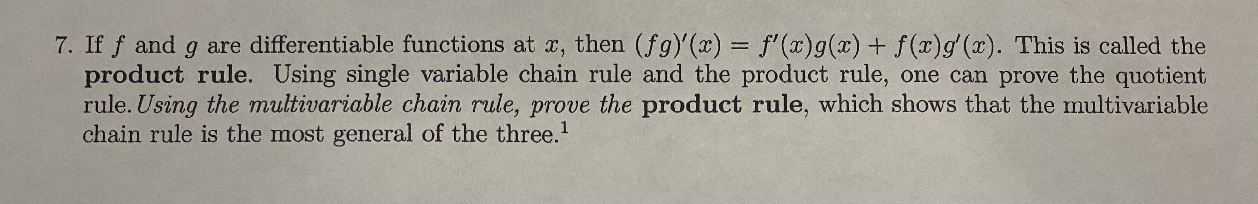 Solved If f ﻿and g ﻿are differentiable functions at x, ﻿then | Chegg.com