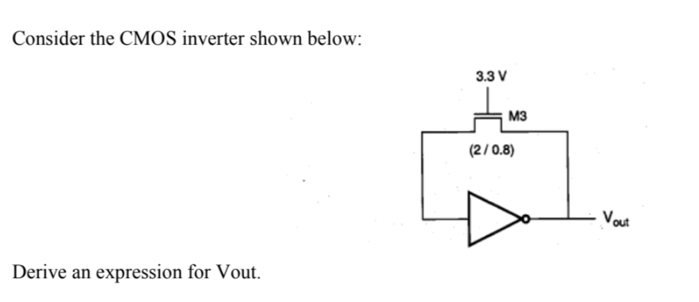 Solved Consider the CMOS inverter shown below:Derive an | Chegg.com