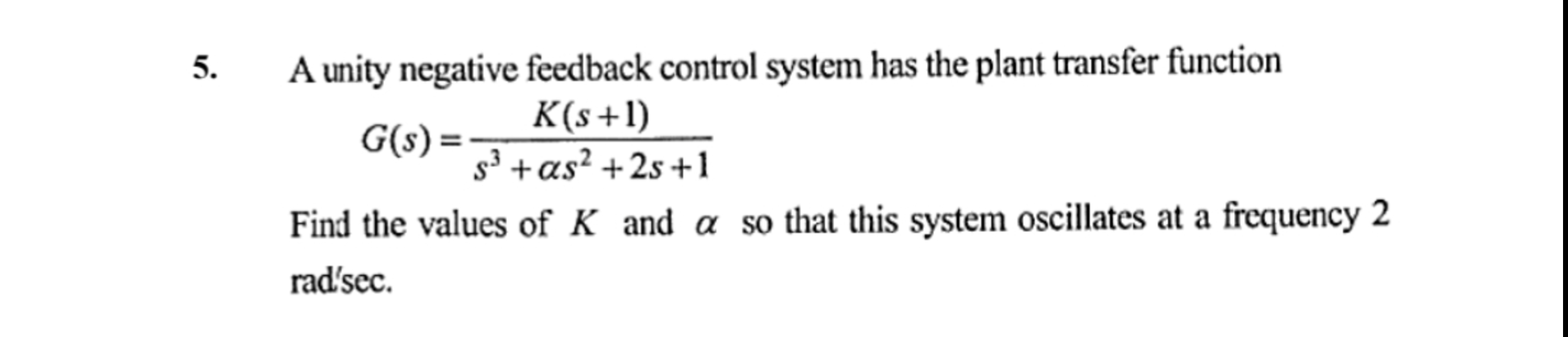Solved A unity negative feedback control system has the | Chegg.com