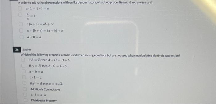 Solved In order to add rational expressions withunlike | Chegg.com