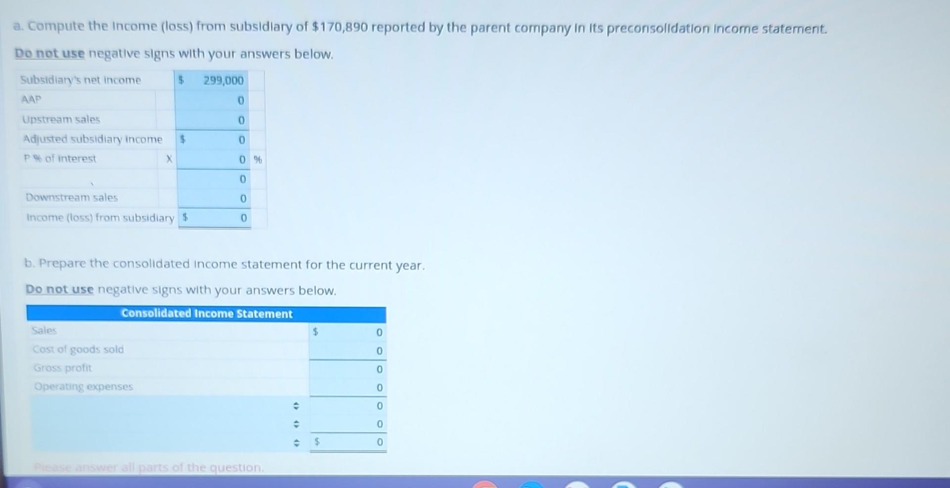 Solved Preparing a consolidated income statement-Equity | Chegg.com