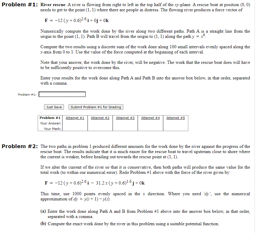 Solved PLEASE ANSWER USING MATLAB River rescue: A river is | Chegg.com