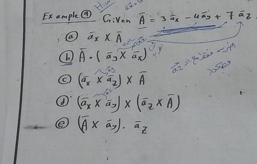 Solved Example A Given Aˉ 3aˉx−4aˉy 7aˉz A Aˉ×xˉ×aˉ B