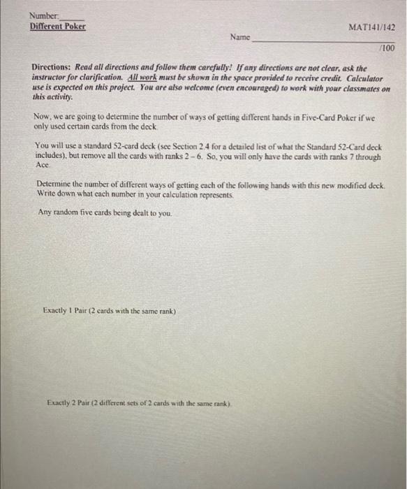Solved Directions: Read all directions and follow them | Chegg.com