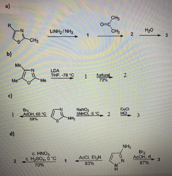 Solved a) CH3 R O=C LINH2/NH3 CH3 H20 1 2 3 CH3 b) Me LDA | Chegg.com