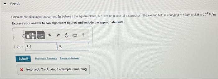 Solved Calculate the displacement current ID between the | Chegg.com