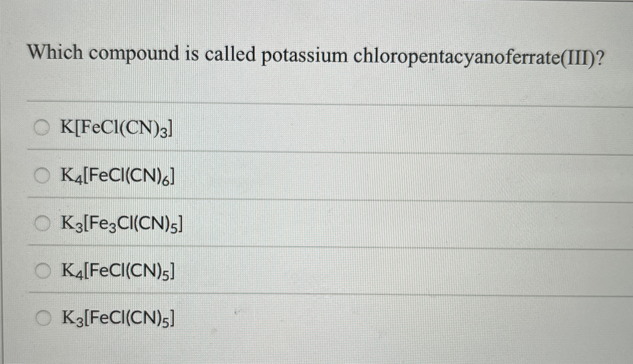 Solved Which compound is called potassium | Chegg.com