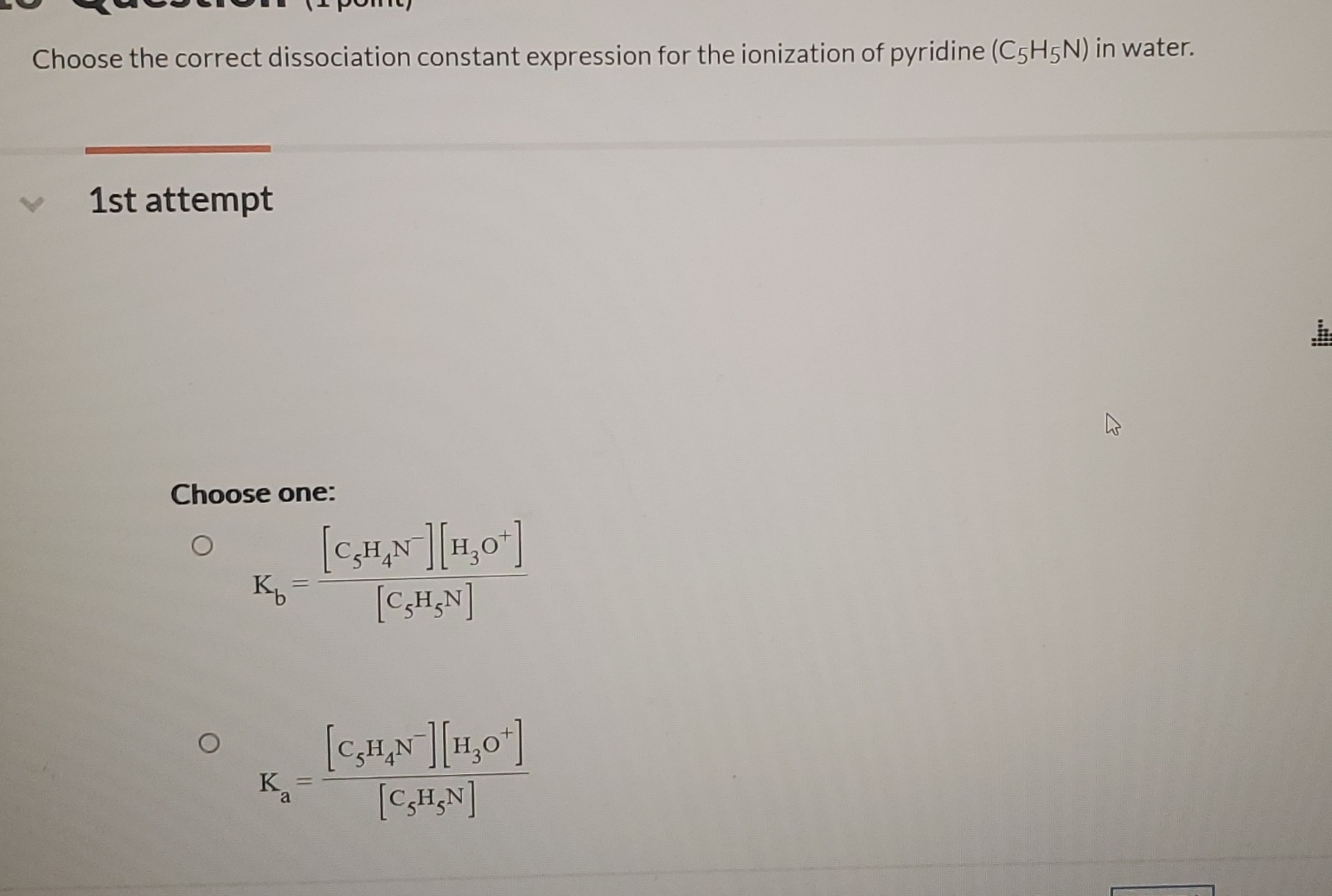 Solved Choose the correct dissociation constant expression | Chegg.com