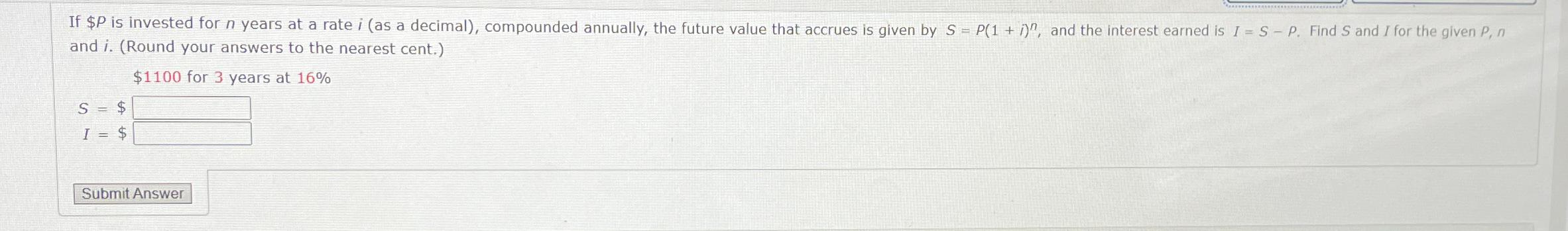 Solved and i. (Round your answers to the nearest cent.)$1100 | Chegg.com