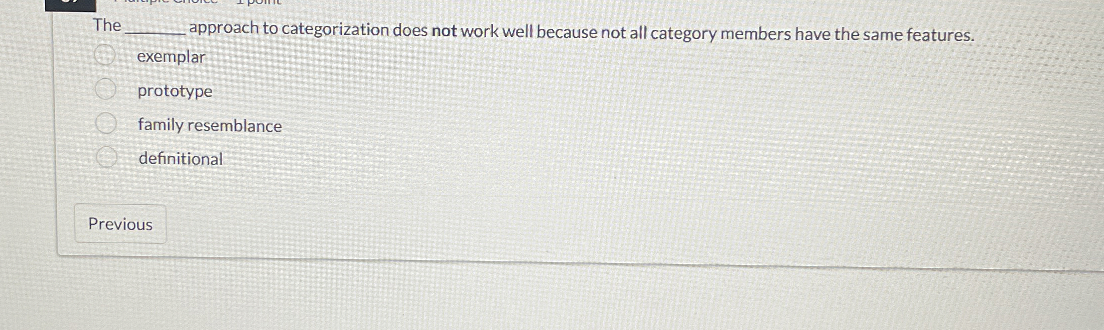 Solved Theapproach to categorization does not work well | Chegg.com
