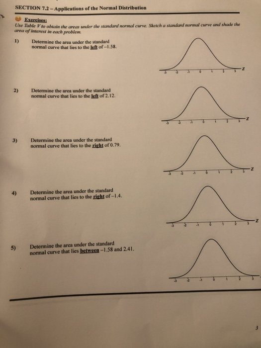 Solved Section 7 2 Applications Of The Normal Distribution
