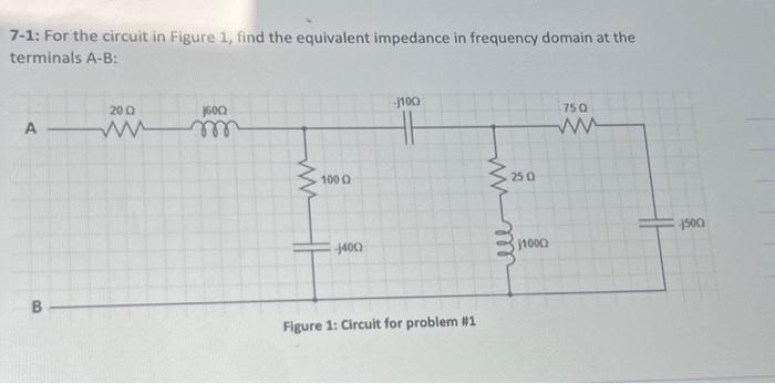 Solved 7-1: For the circuit in Figure 1, find the equivalent | Chegg.com