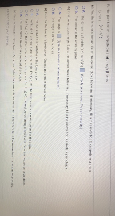 Solved For the given function, complete parts (a) through ( | Chegg.com