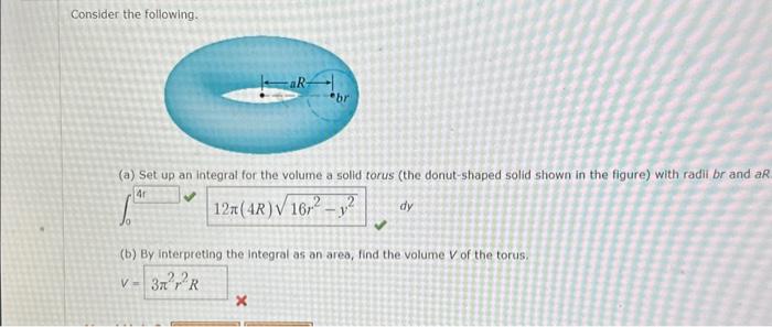 Solved Consider the following. (a) Set up an integral for | Chegg.com