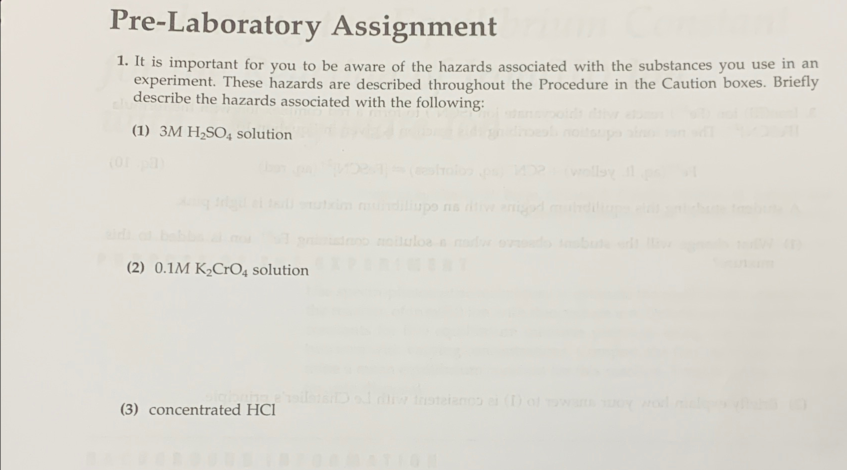 Solved Pre-Laboratory AssignmentIt is important for you to | Chegg.com