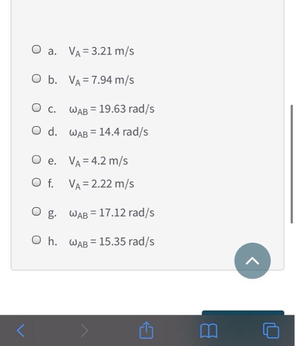 Solved In a 4R four bar mechanism shown; link lengths: O2A = | Chegg.com