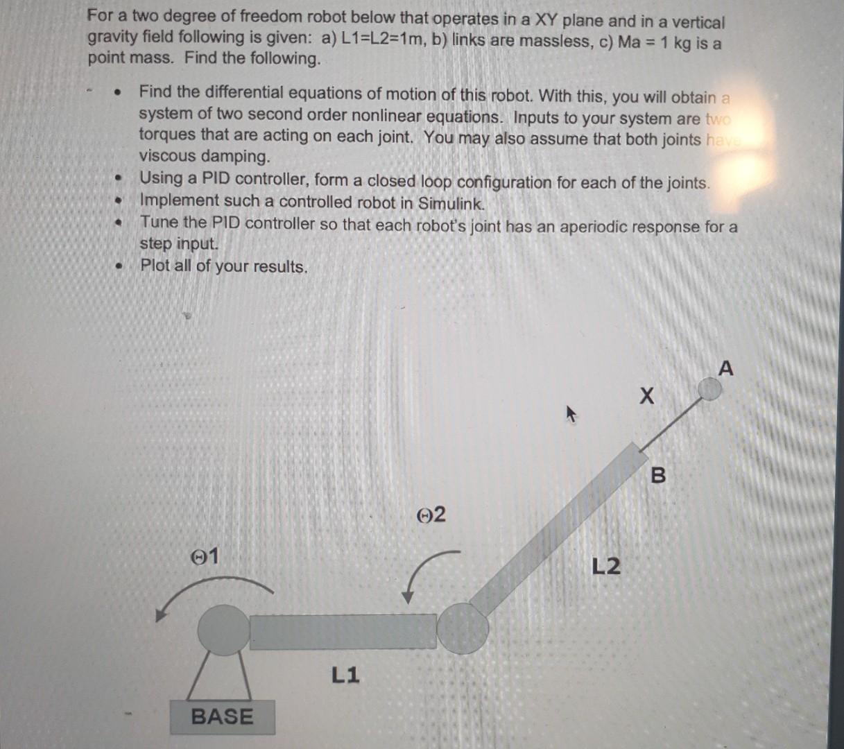 For A Two Degree Of Freedom Robot Below That Operates