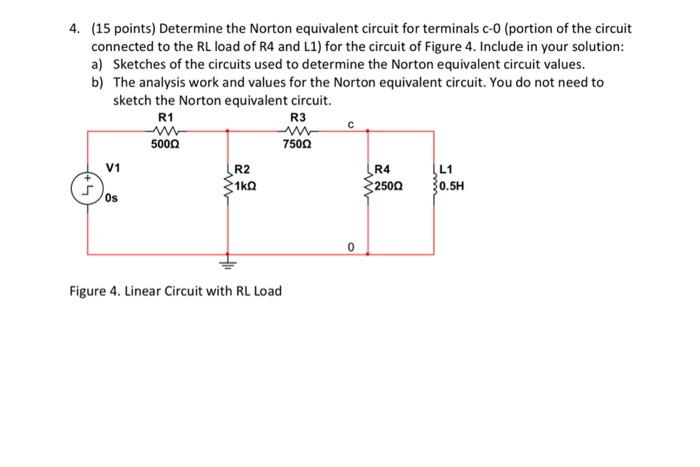 Solved 4. (15 points) Determine the Norton equivalent | Chegg.com