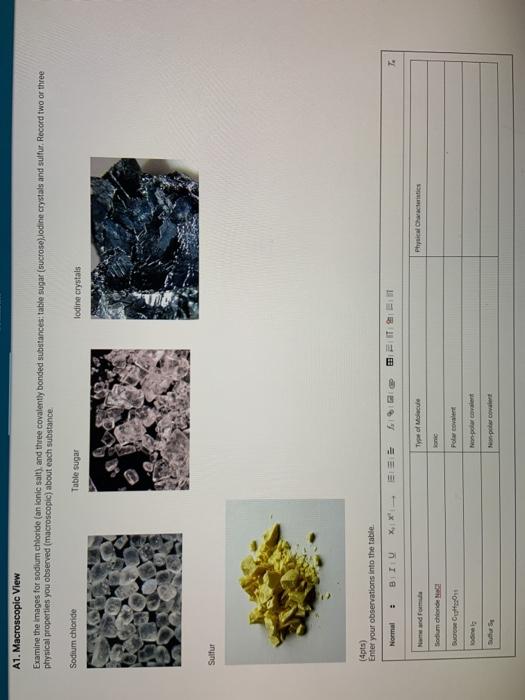 Solved A1. Macroscopic View Examine the images for sodium | Chegg.com