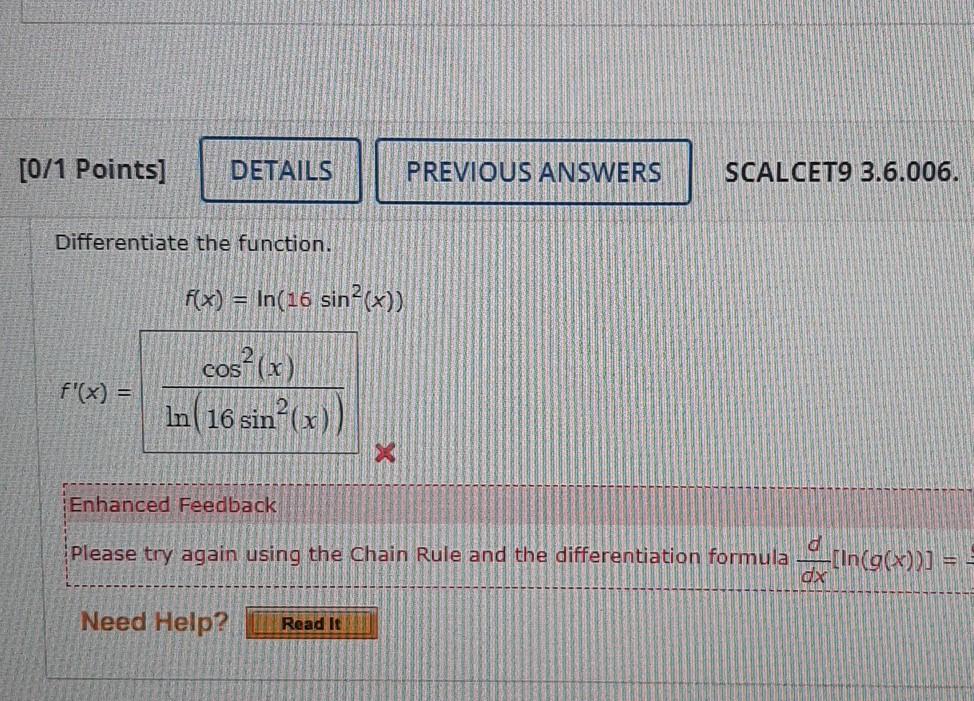 Solved [0/1 Points] DETAILS PREVIOUS ANSWERS SCALCET9 | Chegg.com