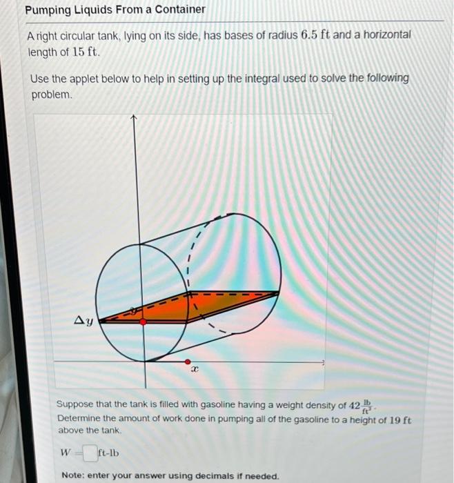 Solved Pumping Liquids From a Container A right circular | Chegg.com