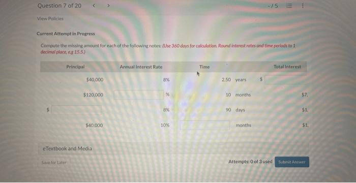 Solved Current Attempt in Progress Compute the missing | Chegg.com
