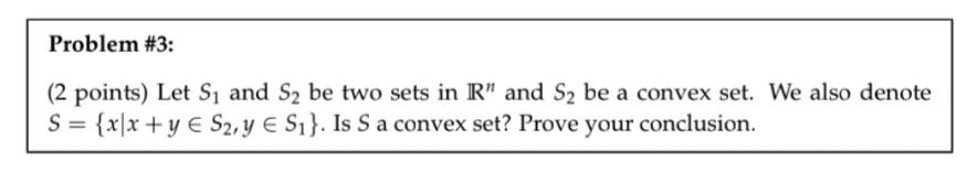 Solved Problem #3: (2 points) Let S1 and S2 be two sets in | Chegg.com