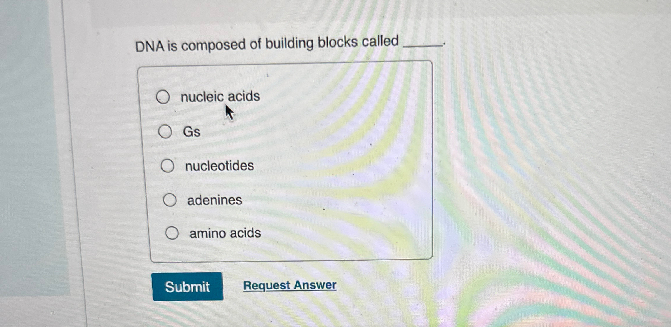 Solved DNA is composed of building blocks called q,nucleic | Chegg.com