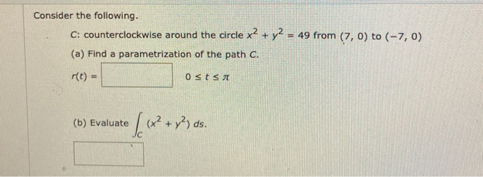 Solved Consider the following. C: counterclockwise around | Chegg.com